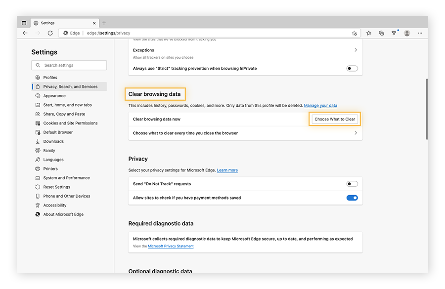 How to Clear Your Cache in Microsoft Edge